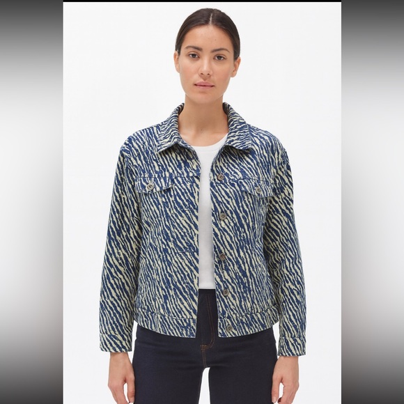 Westbound | Jackets & Coats | Westbound Blue White Denim Jacket Zebra ...